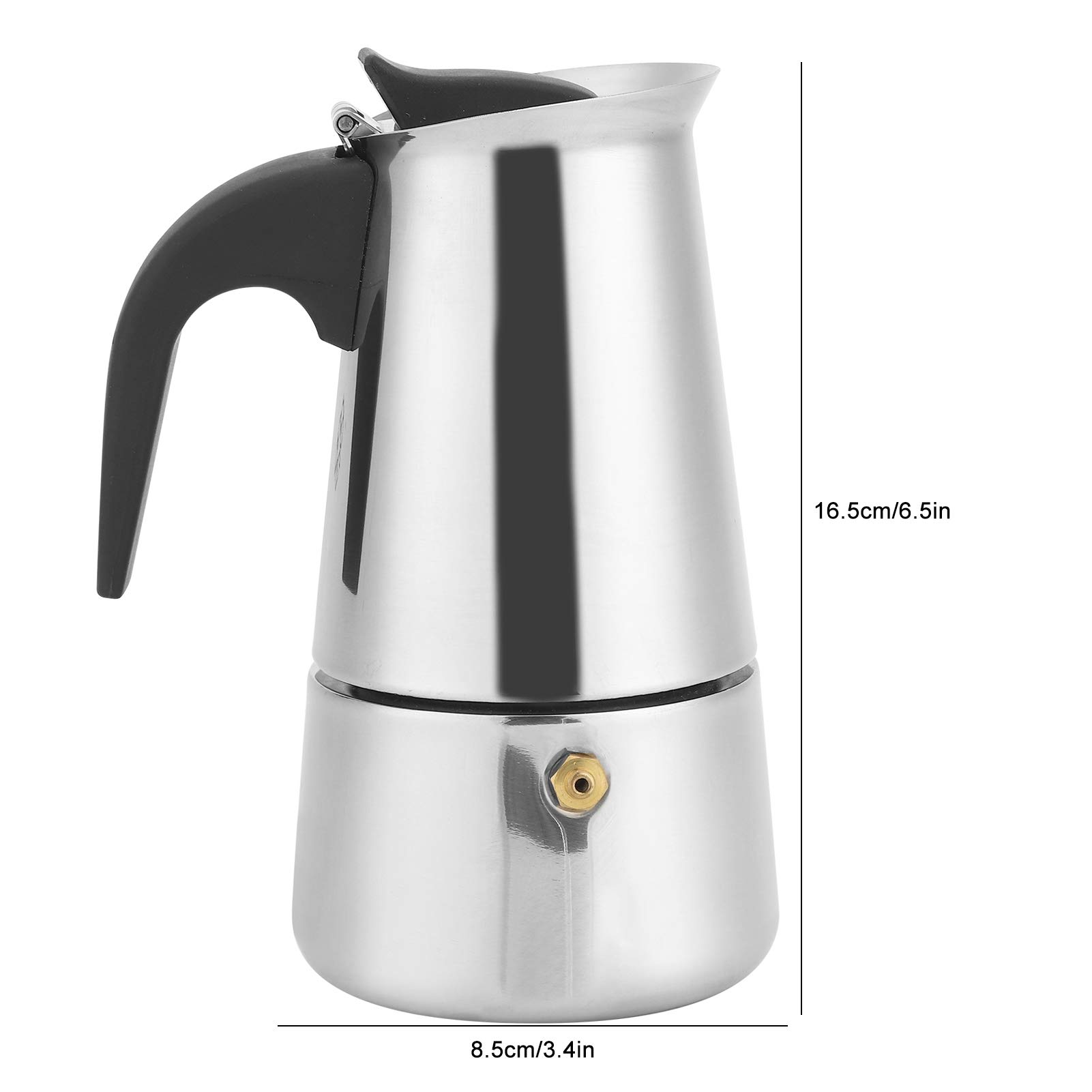 OUKENS Stovetop Espresso Maker, 4cup/200ml Italian Classic Coffee Maker Stainless Steel Moka Pot Percolator Coffee Pot Coffee Kettle Pot for Home Kitchen Induction