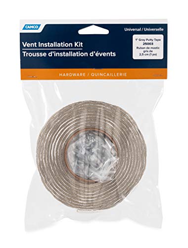 Camco Universal Vent Installation Kit with Putty Tape- Use to Replace or Install Roof Vents, Side Mount Vents Plumbing Stacks and Refrigerator Vents (25003)
