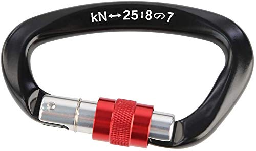 Climbing Carabiner 5 Pack Auto Locking Heavy Duty Caribeaners Twist Lock Screwgate Aluminum Lightweight for Climbing, Mountaineer, Hammock, Camping, Outdoor Equipment,Backpack,Keychain,Dog Leash