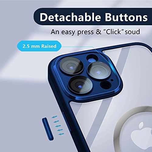 Penekin for iPhone 13 Pro Max Case, Military Grade Drop Protection Design for iPhone 13 Pro Max Case Clear with Screen Protector and Built in Camera Lens Protector (Blue)