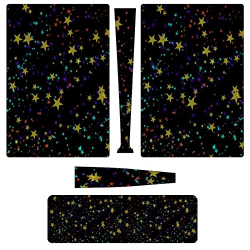 Colorful Confetti Pattern Full Protective Skin Cover Design Wrap Decal Sticker Compatible with PS5 Digital Edition Console and Controller