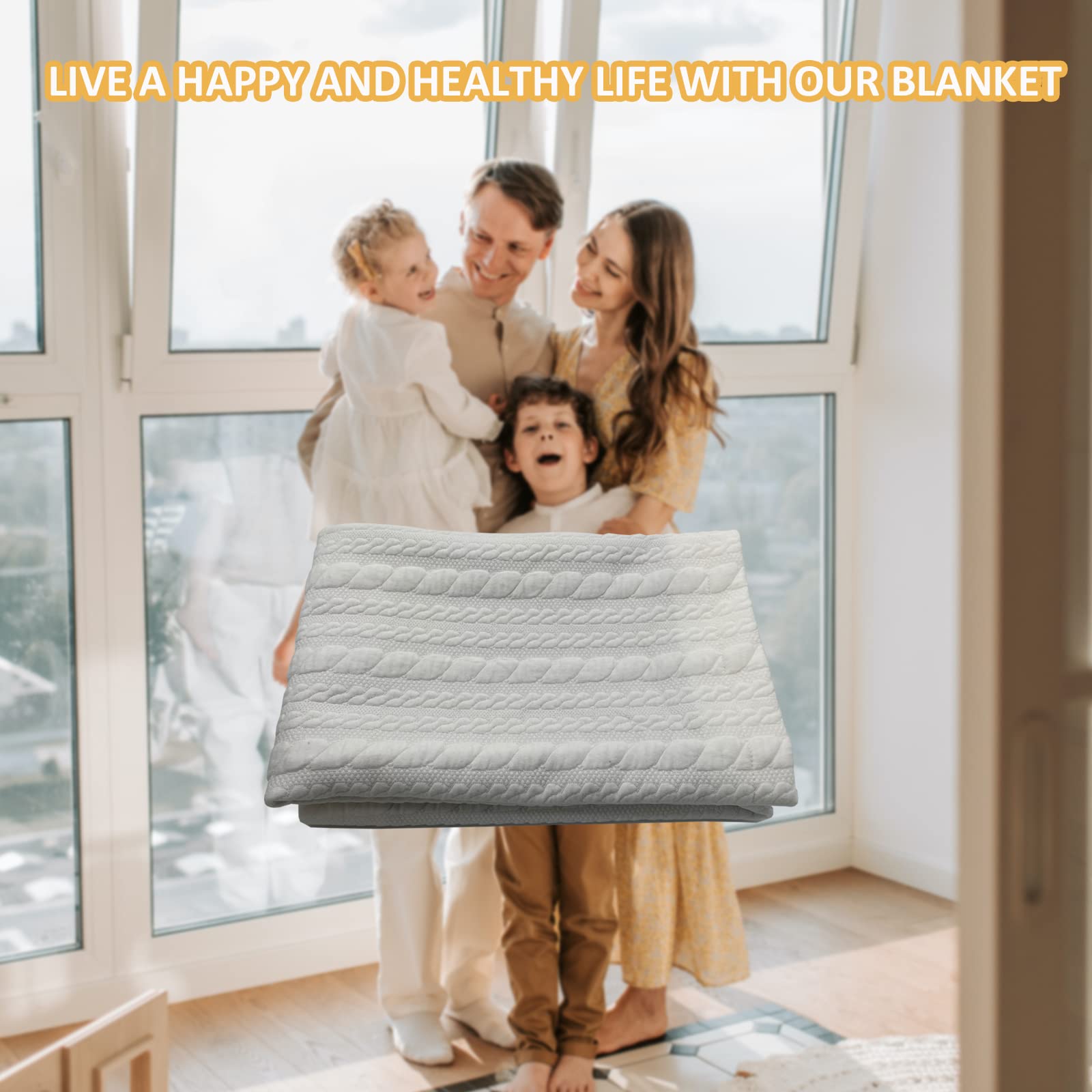 Emf Radiation Protection Blanket, Faraday Silver Pregnancy Belly Shielding 5g Protection Blanket for Baby, Can be Used as Grounding Blanket (White)