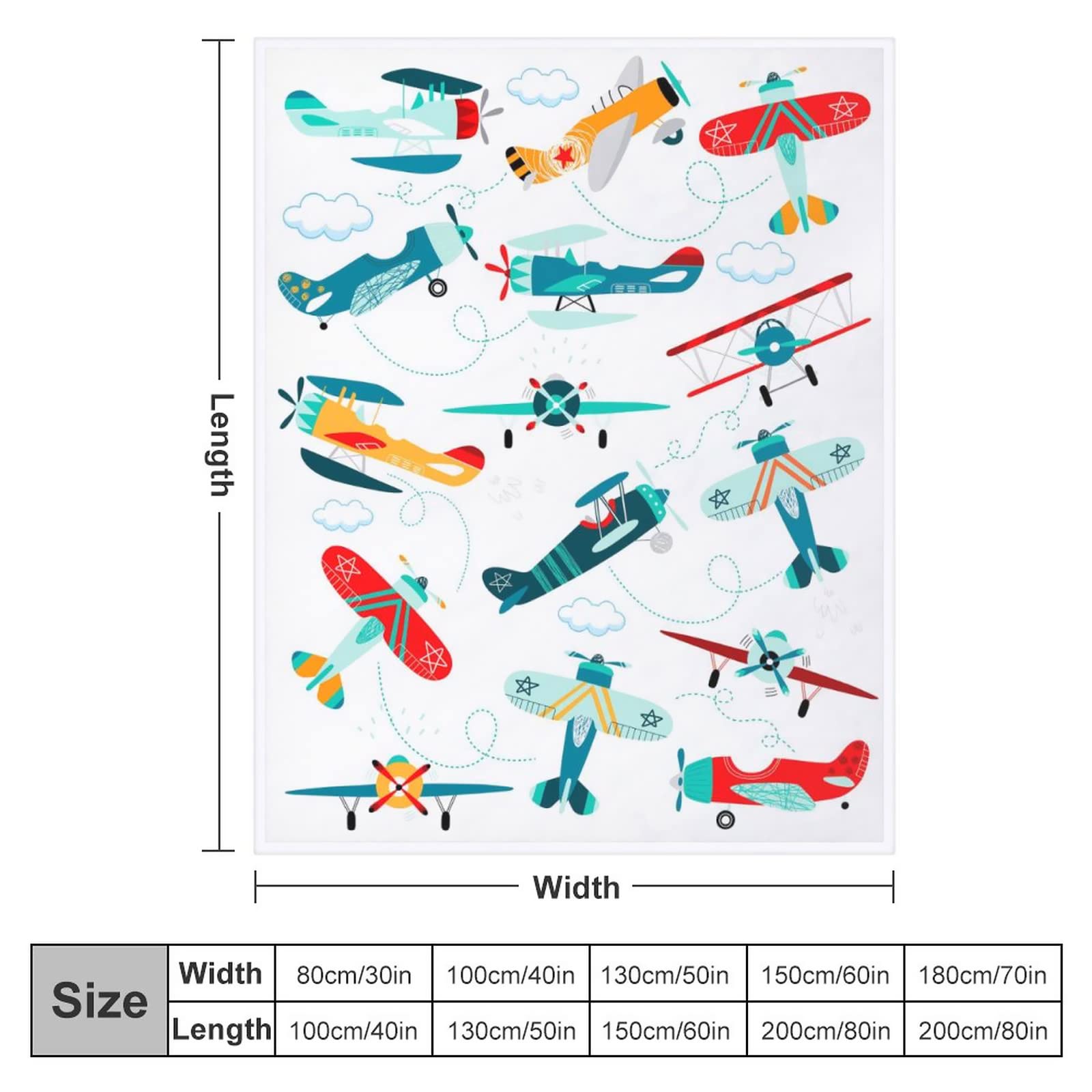 MIBDDK Cute Airplane Blanket Throw Aircraft Blankets for Kids Toddler Boys Adults Gifts Bedding Decor Bed Bedroom 50"X40"