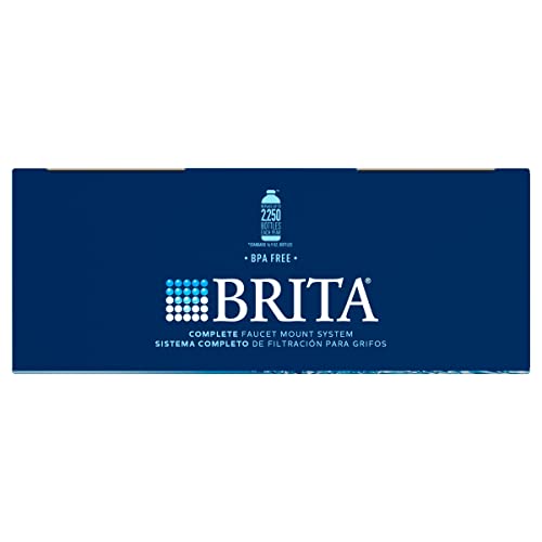 Brita Faucet Mount System, Water Faucet Filtration System with Filter Change Reminder, Reduces Lead, Made Without BPA, Fits Standard Faucets Only, Elite Advanced, White, Includes 2 Replacement Filters