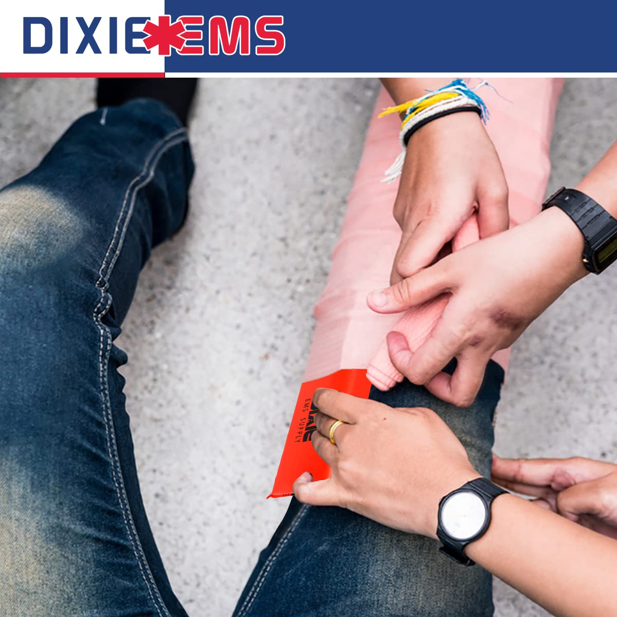 Dixie EMS Padded Wood Splint with Vinyl Casing for Fractured Limbs, Full Arms, Legs, Waterproof Medical Splints for First Aid, Sports and Emergency Support, Orange - 36 Inch