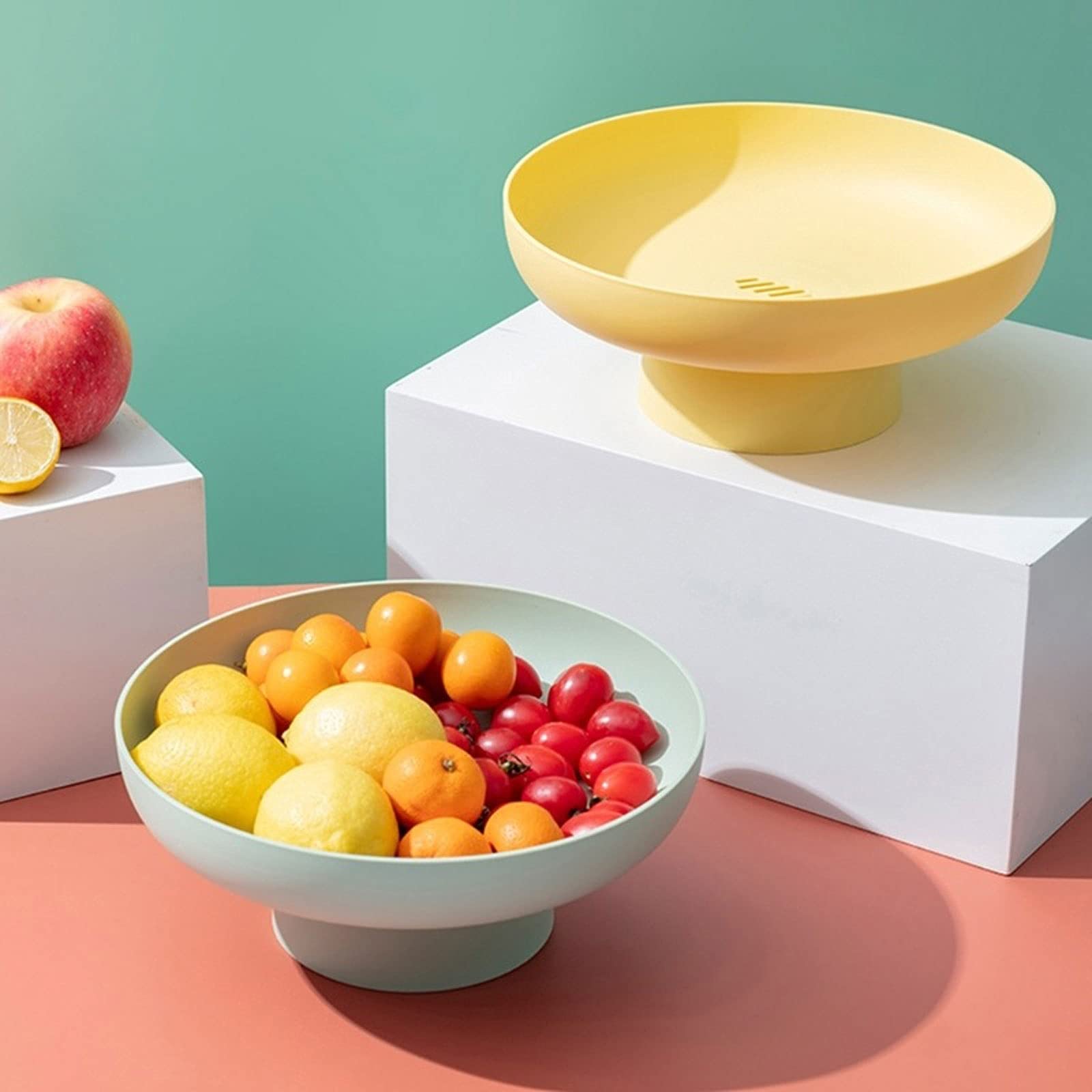 DEPILA Bread gp Fruit Basket for Kitchen Round Candy Snack Tray Vertical Fruit Food Tray Cake Rack Dry Food Storage Household Rack (Color : White)