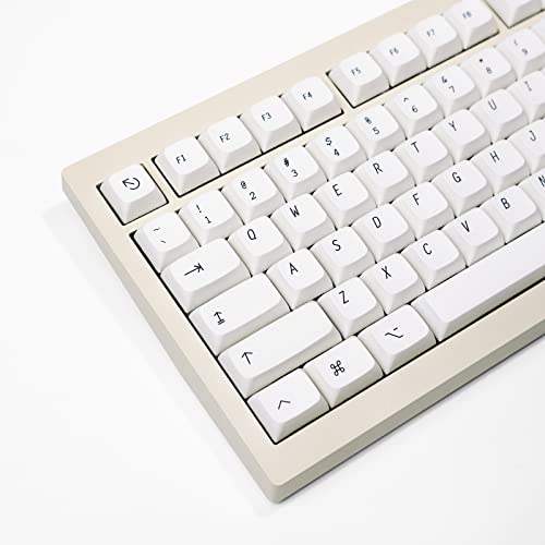 MAIRYYA 126 Keys Minimalist White Keycaps, XDA Profile PBT Keyboard Keycaps Full Set, Custom Dye Sublimation Keycaps for 60% 65% 75% 100% Cherry MX Switches Mechanical Keyboard