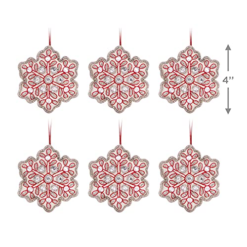 Hallmark Snowflakes Felt Christmas Ornaments, Set of 6, Multi Color, (0001HGO2911)