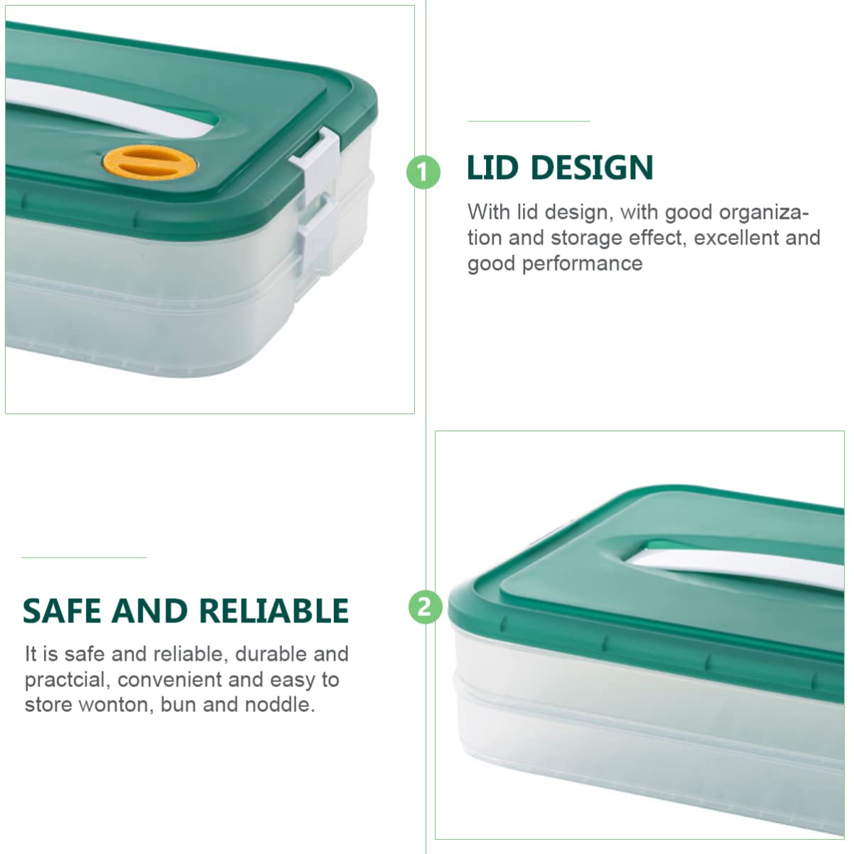 DOITOOL Refrigerator Drawer Organizer Refrigerator Food Storage Box Box Crisper Plastic Ravioli Plate Dumpling Organizer Box Fridge Egg Organizer