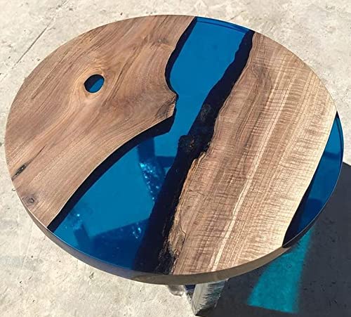 Epoxy Table, Live Edge Wooden Table, Epoxy Resin River Table, Natural Wood,Dining table, Natural Epoxy Table, Resin Table 54x54 inch