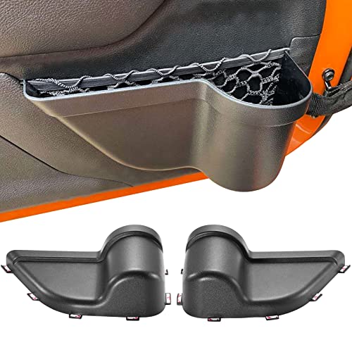 CALBEAU Front Door Side Insert Storage Pockets Box, 2PCS Door Storage Pockets for JK, Door Net Pocket Replacement for 2011-2018 Jeep Wrangler JK JKU Accessories