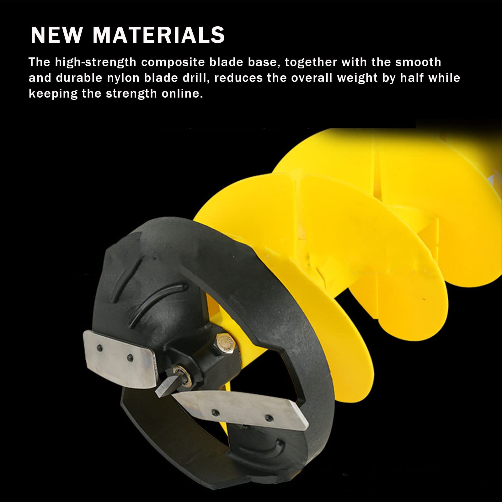 CURFE Outdoor Ice Drill Winter Fishing Electric Ice Drill Ice Breaking 20Cm Nylon Float Drill with Positioning Electric Drill,Yellow