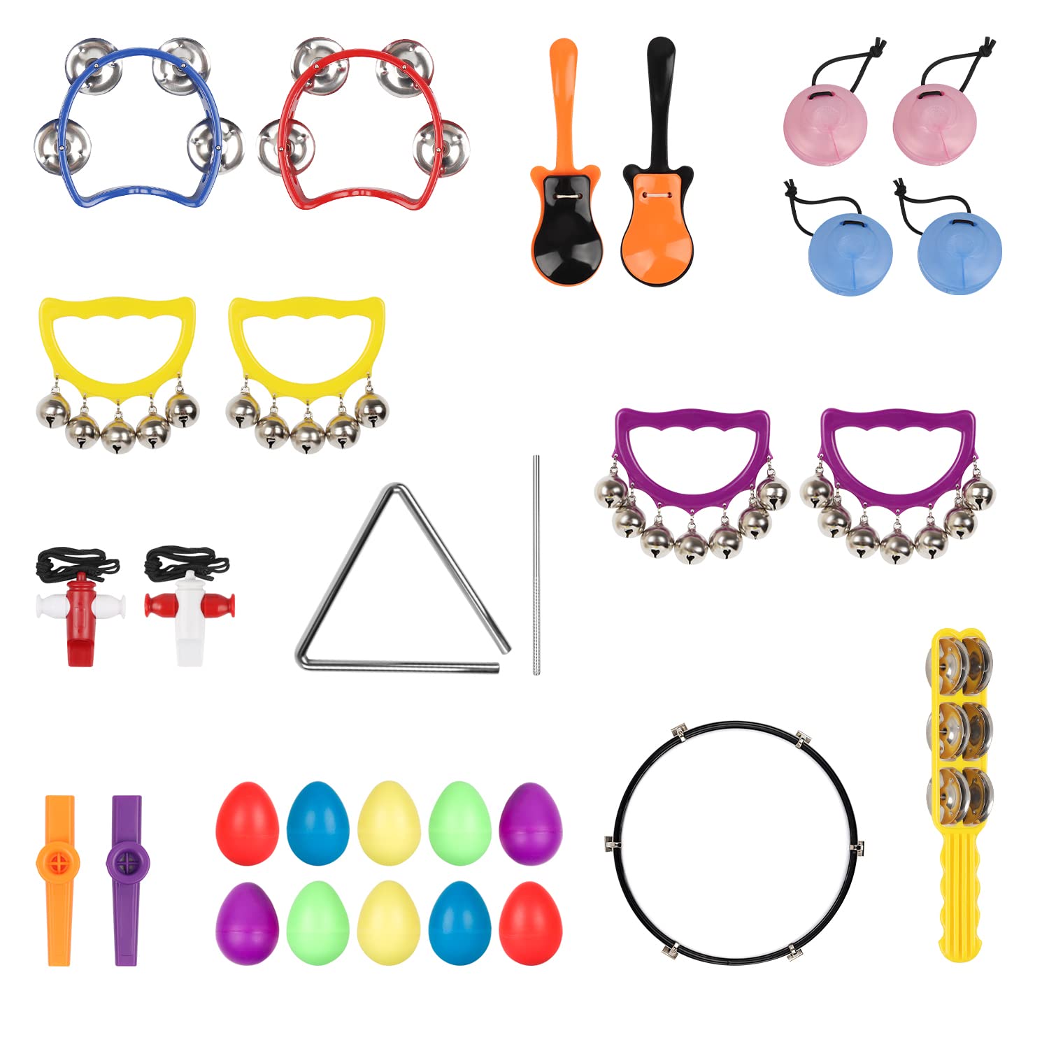MUSCELL Kids Musical Instruments Set,Plastic Music Preschool Instruments for Kids,Early Percussion Learning Toys for Toddlers 3+