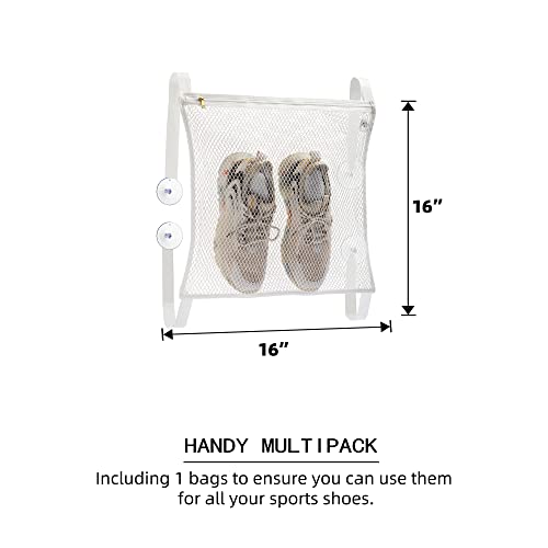 MIFNRO Sneaker Wash and Dry Bag for Dryer, Sneaker Drying Bag for Laundry, with 4 Suction Cup Hooks for Easy Installation, Use YKK Zipper(1 M )