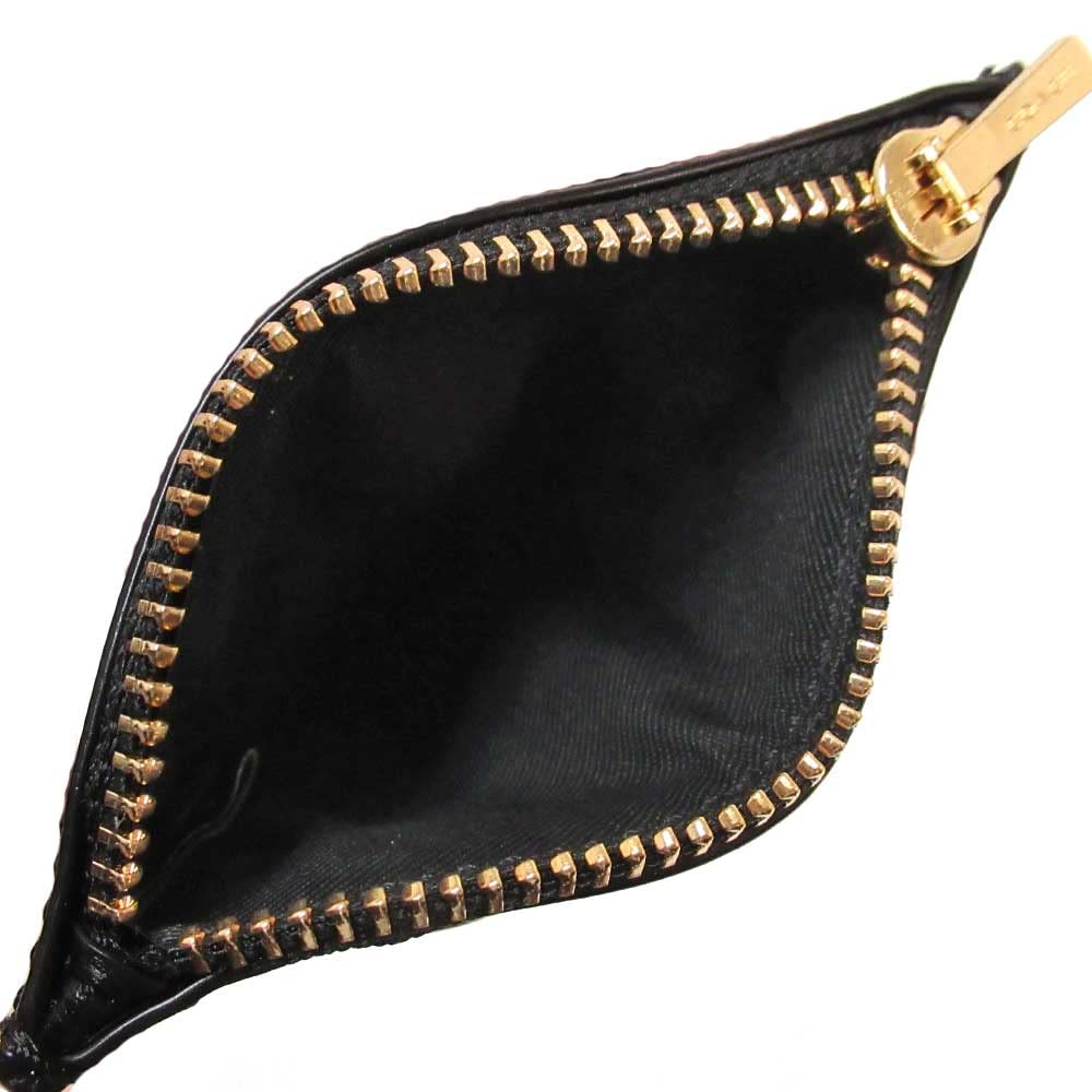 Coach Women's Shaped Card Case (Signature coated canvas and smooth leather, Rose Print - Brown - Black)