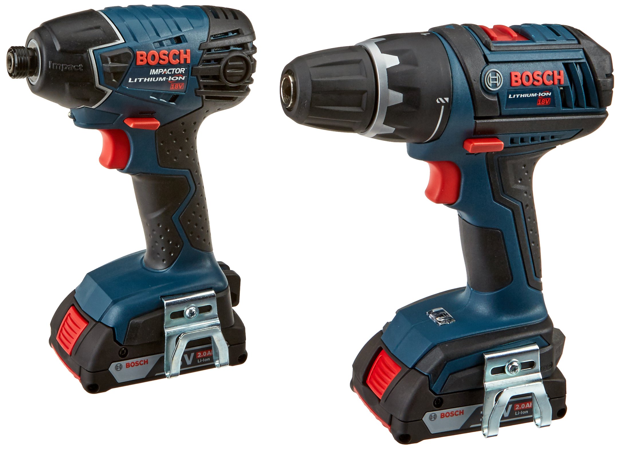 Bosch CLPK232-181 18V 2-Tool Combo Kit (Drill/Driver & Impact Driver) with (2) 2.0 Ah Batteries and 91-pc drill and drive bit set