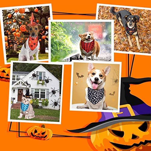Halloween Dog Bandanas Pet Costumes - 6 Pack Triangle Scarf Adjustable Pet Bibs Kerchief Set Costume Accessories Decorations for Dogs Cats Pets Holiday Festivals Party (Large)