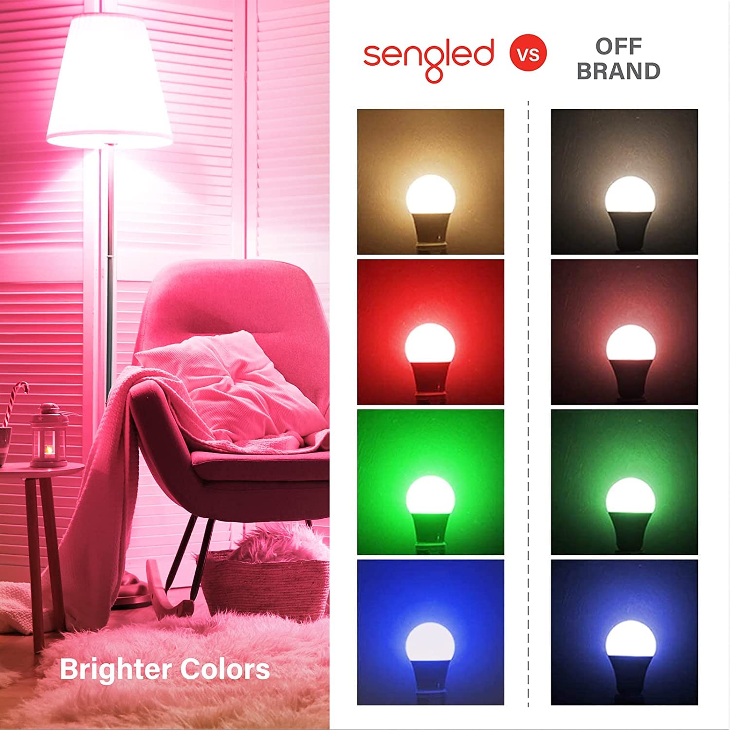 Sengled Alexa Light Bulbs, 75W Equivalent, S1 Auto Pairing with Alexa Devices, Smart Light Bulb that Work with Alexa, Bluetooth Mesh Smart Home Lighting, Multicolor Dimmable, No Hub Required,4-Pack
