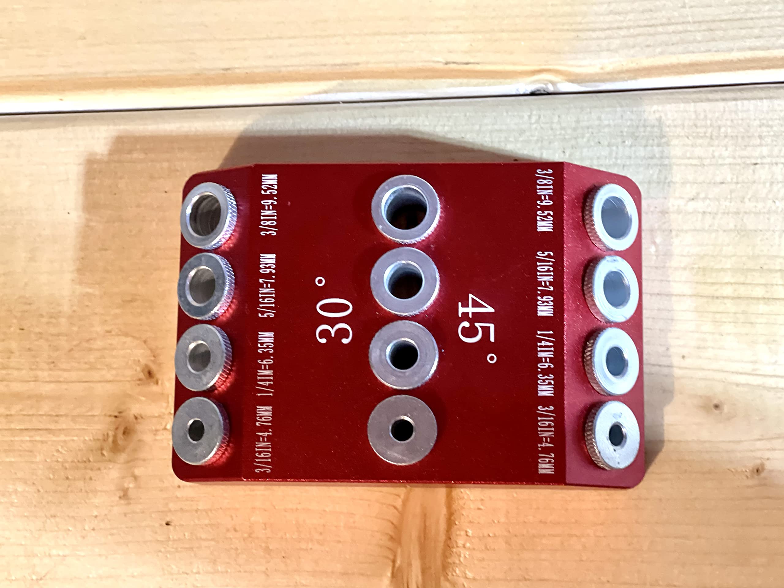 Drill Guide - 30,45,90 Degree Angles, 4 Holes for 4 Drill Bit Sizes