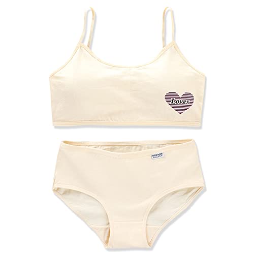 Girls’ Seamless Underwear Set - Training Bra and Matching Panties – Crop Cami Bralette and Briefs for 8-14 Age (6 Pcs) Type 2