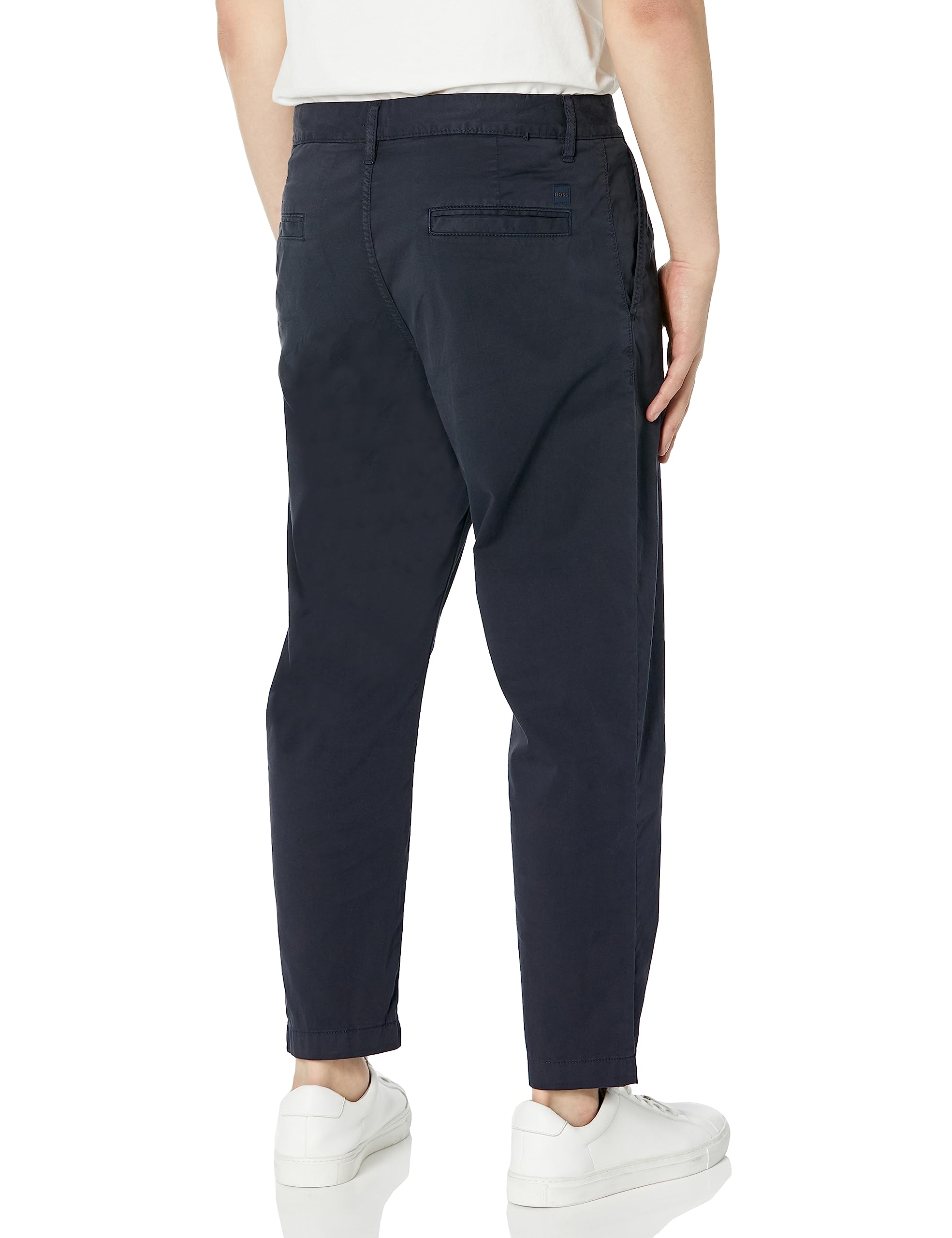 BOSS Men's Slim-Fit Tapered Cotton Blend Trousers, Blue Sky Captain, 3334