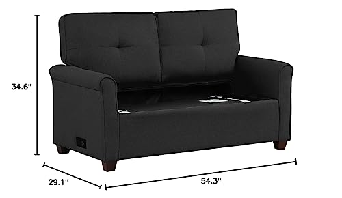 LifeStyle Solutions Convertible Sofa, Black