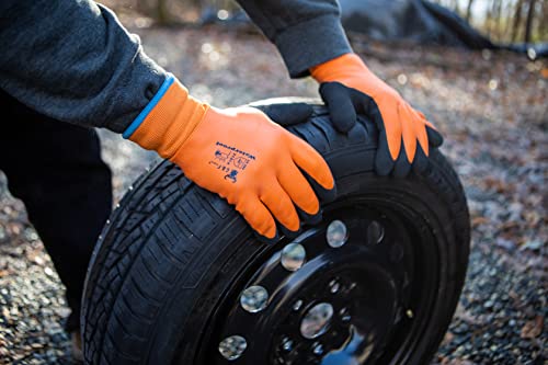 Deerskin or Waterproof Cold Weather Work Gloves Double Coated Windproof HPT Plam and Fingers Acrylic Terry inner