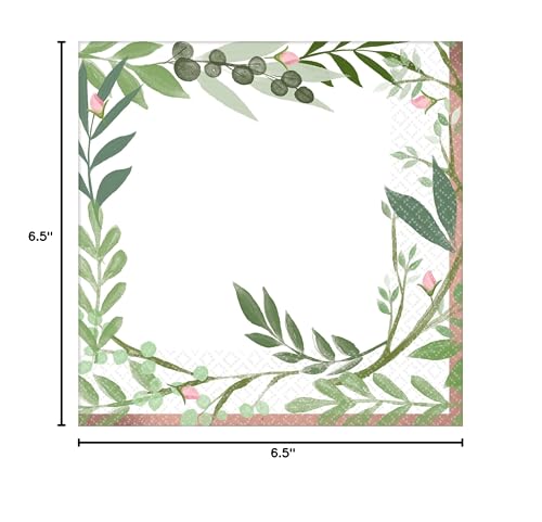 Multicolor Love And Leaves Luncheon Napkins - 6.5" x 6.5" (16 Count) - Soft & Absorbent, Premium Quality & Adorable Design - Ideal For Themed Celebrations