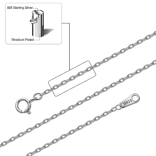 Gacimy Sterling Silver Chain Necklace for Women, 1.3mm Thin 925 Sterling Silver Cable Chain for Women Girls, 18" Length with 2" Extension Chains