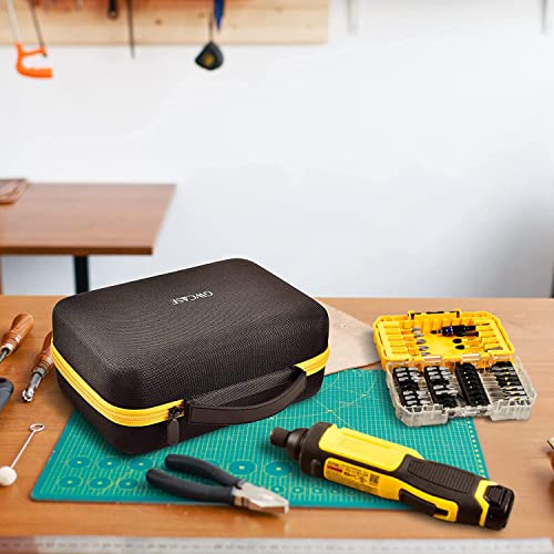 GWCASE Case Compatible with DEWALT 8V MAX Cordless Screwdriver Kit DCF682N1, Gyroscopic Storage Holder with Mesh pocket for Electric Screwdriving Drill Bit Set, Battery Pack, Charger (Box Only)