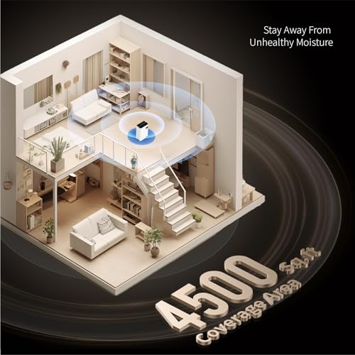 Dehumidifier Home Moisture LED Quiet Humidity Control,4500 SqFt 50 Pint,Large Water Tank,Auto Off,Child Lock,Energy Saving,3 Modes,Household Commercial Dehumidifiers for Basements,Bathroom