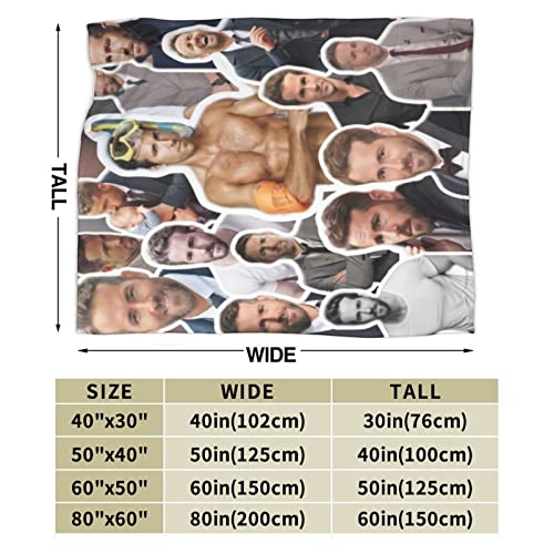 Hamklla Ryan Reynolds Collage Blanket Ultra-Soft Micro Fleece Blanket Warm Cozy Plush Bed Blanket Lightweight Sofa Throw Blanket, Black, 50''x40''