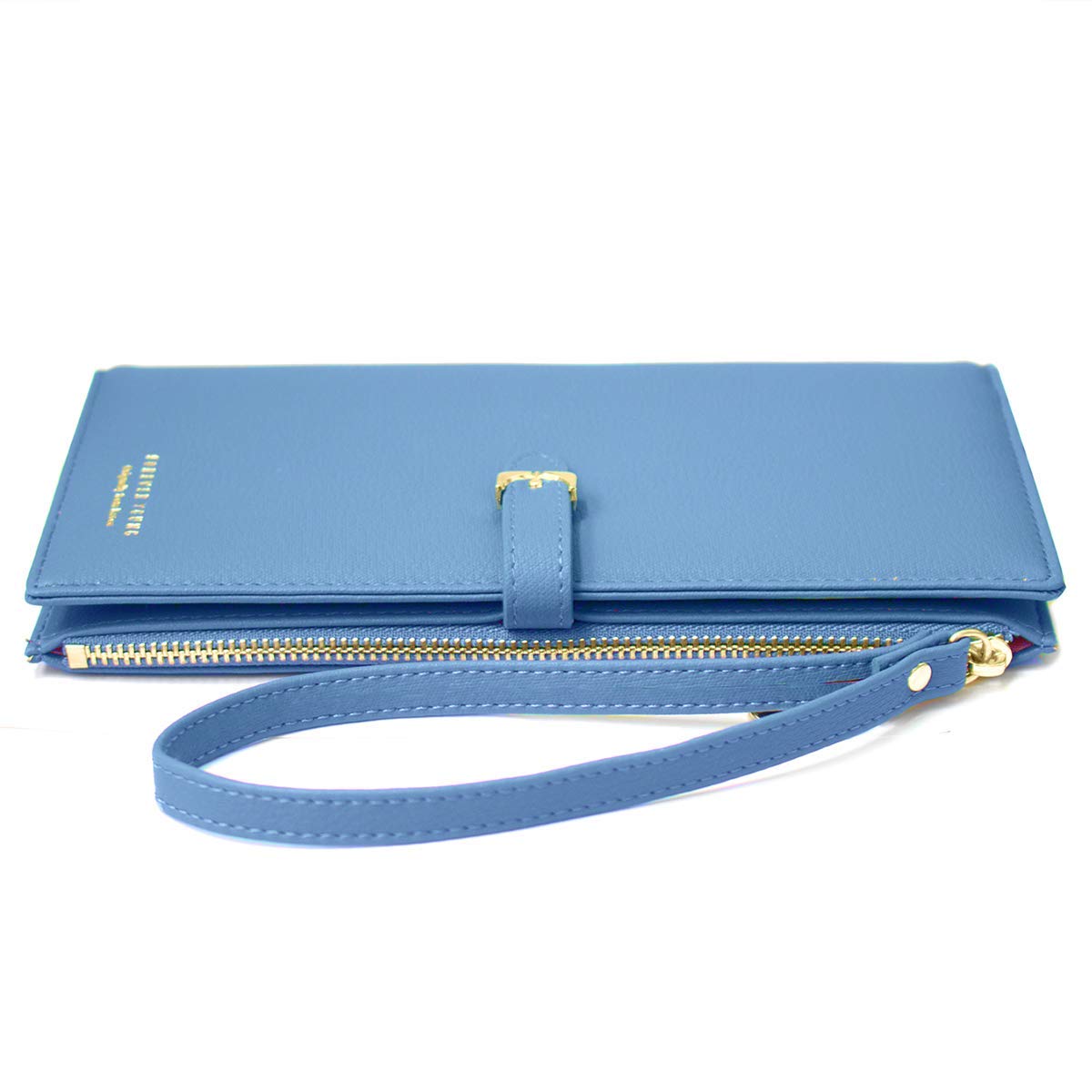Valentoria Womens Long Wallet Wallet ClutchPurse Handbag Zipper Wristlet Pocket Card Holder (Denim Blue)