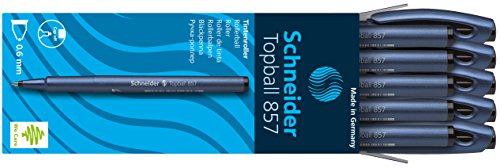 Schneider Topball 857 Rollerball 0.6mm, Box of 10, Black (8571)