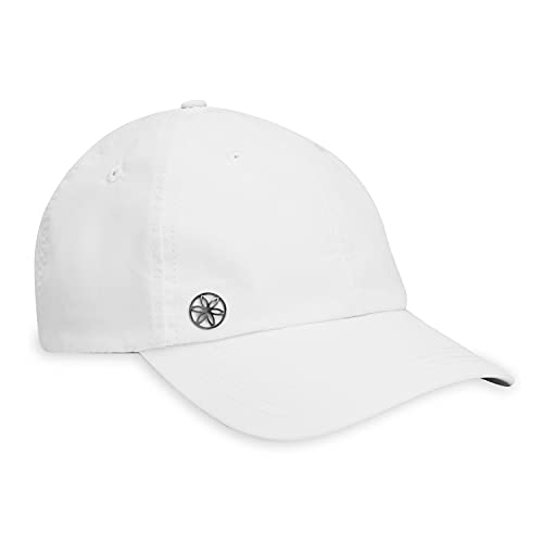 Gaiam Classic Solara UV Protection Fitness Hats for Women - Breathable White Baseball Cap, Quick-Dry Athletic Hat, Sweat-Absorbing Adjustable Running Cap, Ponytail Sun Hats for Women