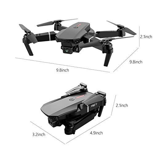 Mini Drone with Dual 4K HD FPV Camera Christmas New Year Birthday Gifts for Boys Girls, Remote Control Toys One Key Start Speed Adjustment Headless Mode, Quadcopter 40 Mins Long Flight (Black)