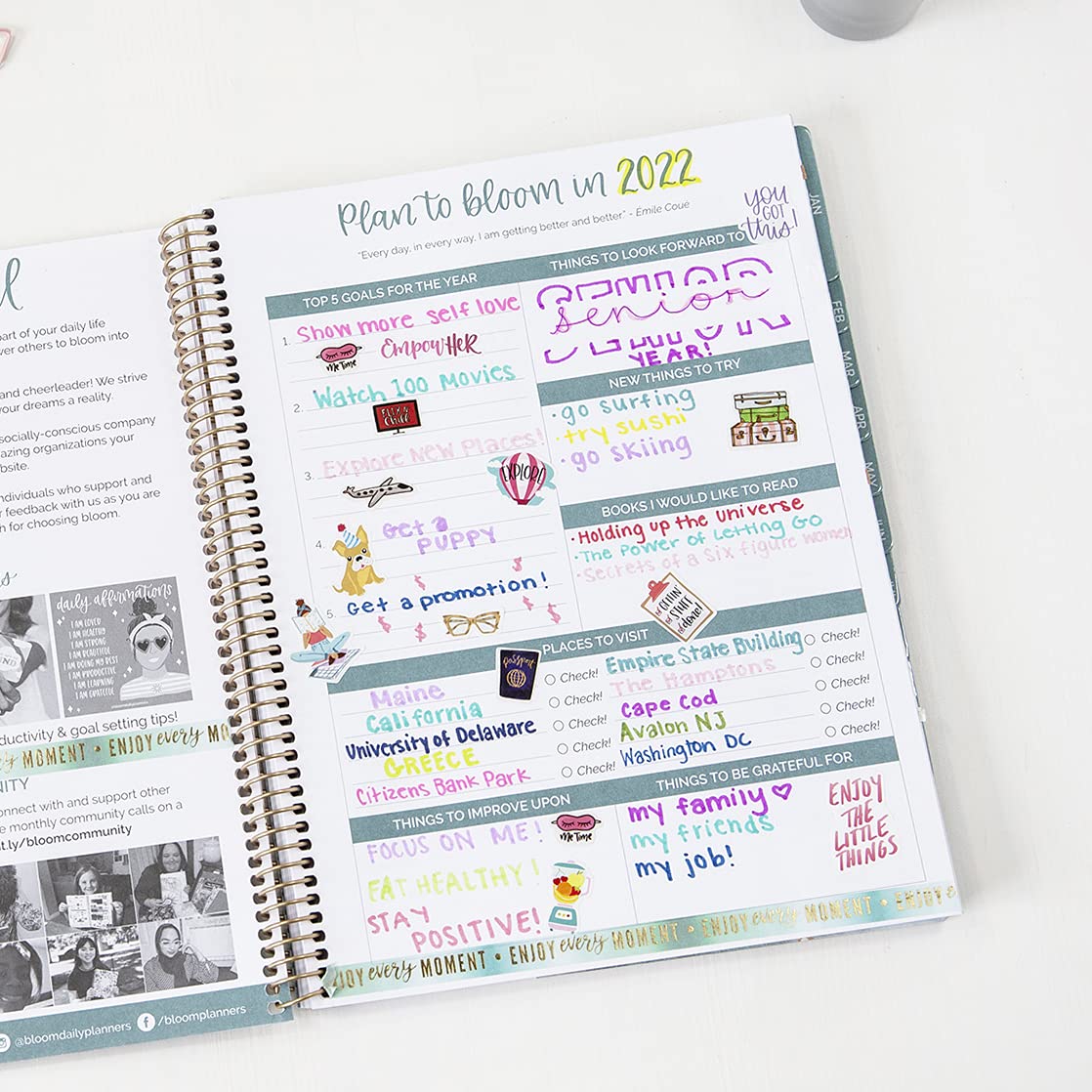bloom daily planners 2022 (8.5" x 11") Calendar Year Day Planner (January 2022 - December 2022) - Weekly/Monthly Dated Agenda Organizer with Tabs - Daydream Believer