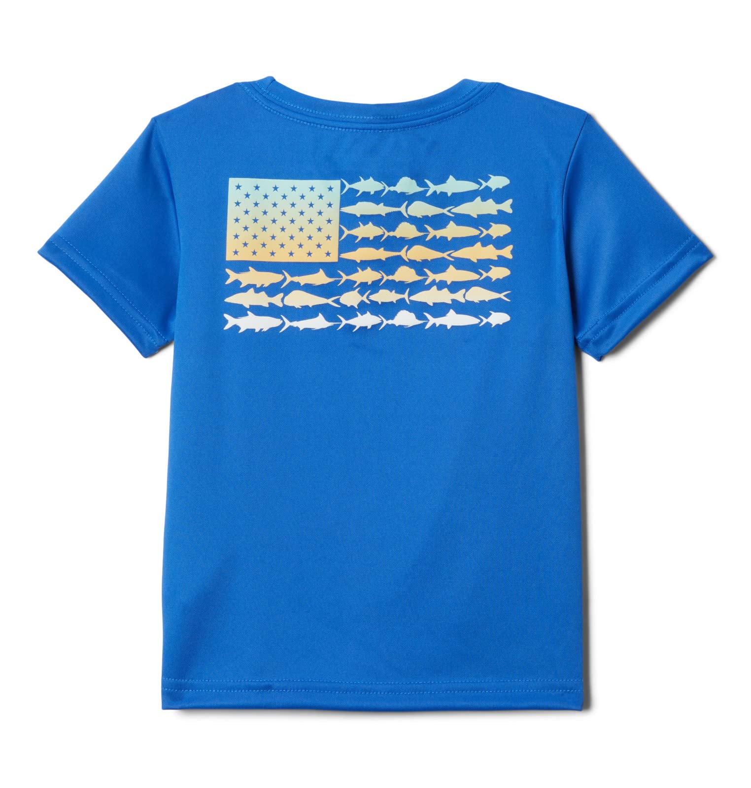 Columbia Boys' Big Terminal Tackle PFG Short Sleeve, Key West/Fish Flag Fade Graphic, Large