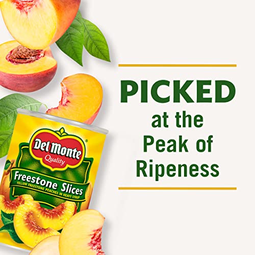 Del Monte Canned Sliced Peaches in Heavy Syrup, 15.25 Ounce (Pack of 12) Sliced, Cal. Freestone