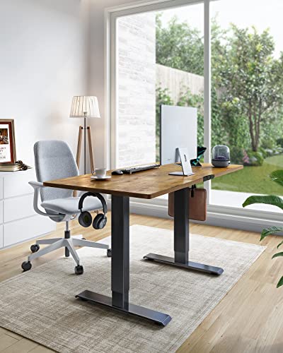 Marsail Standing Desk with Drawer, 55x24 Inch Adjustable Height Standing Desk, Electric Stand up Desk, Sit Stand Home Office Desk, Ergonomic Workstation for Home Office Computer Gaming Desk Rustic