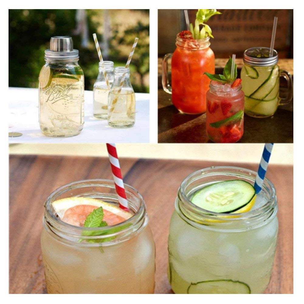Mason Jar Liquor/Oil Pour Spout Dispenser, Sprouting Mason Jar Lid,Shaker Lid Shaker Dry Rub Lid - Cocktail, Mix Spices, Dredge Flour, Sugar Pack of 6