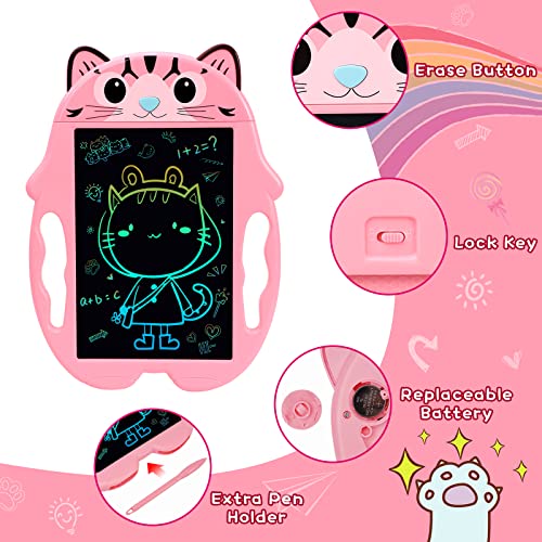 LCD Writing Tablet, SS Drawing Tablet for Kids 8.5" Colorful Screen Doodle Board Pad for 3 4 5 6 Years Old Boys Girls Gifts Education Toys Pink