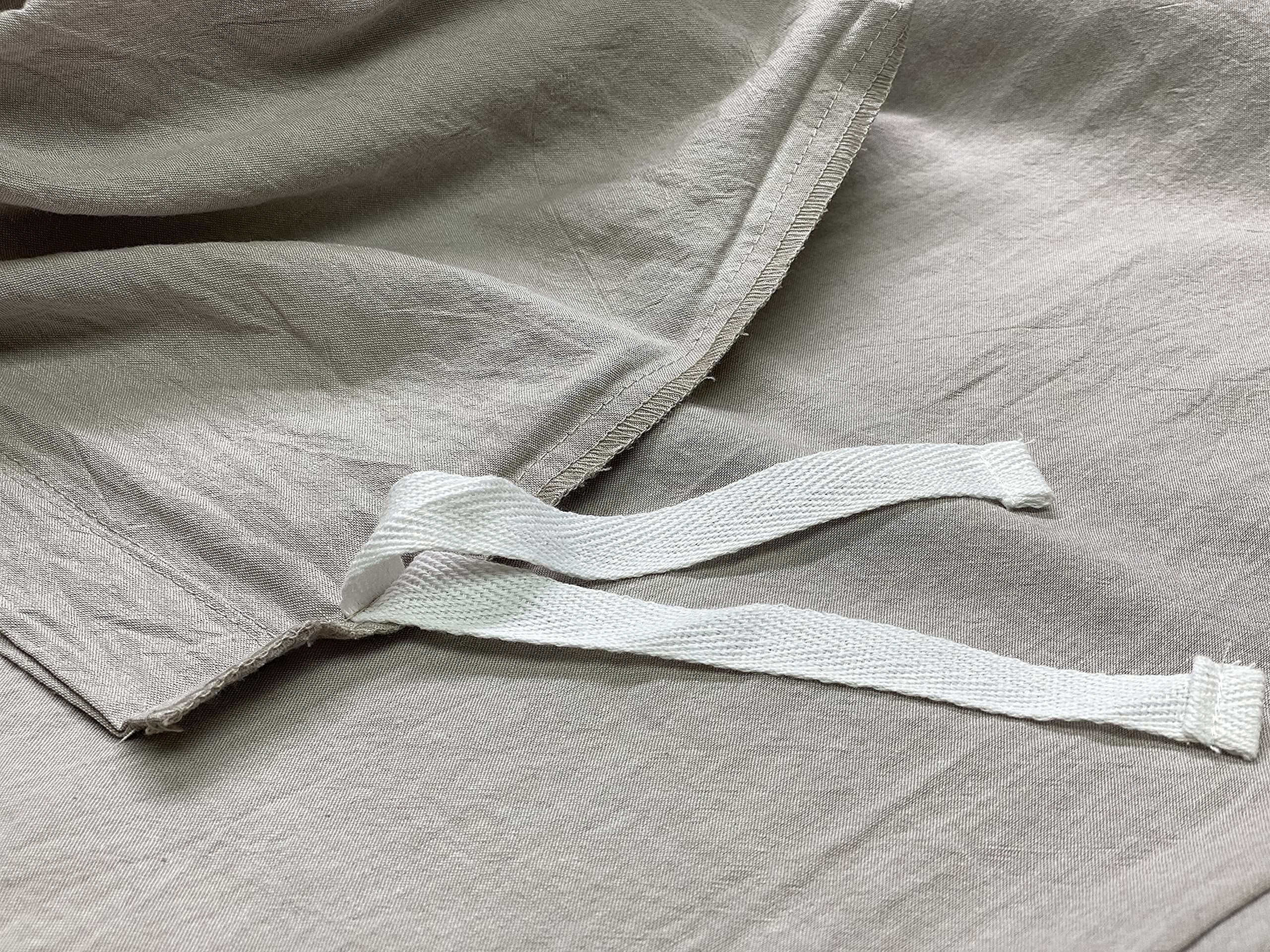 Get Bed Ready Stone Washed Cotton Casual Duvet Cover Set Solid Color Relaxed Modern Style Bedding Natural Wrinkled Lived-in Look Putty (Neutral, King)