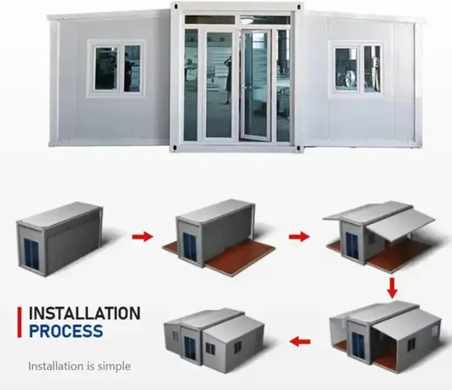 Folding Container House Tiny House Expandable Folding House with 2 3 4 Bedrooms and Bathroom Tiny Home with Luxury Design for Homes, Hotels, Offices