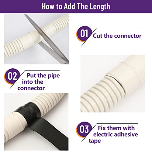 Mxclimate Air Conditioner Drain Hose 20 Ft for Ductless Mini Split AC Heat Pump Systems,UV Resistant & Flexible