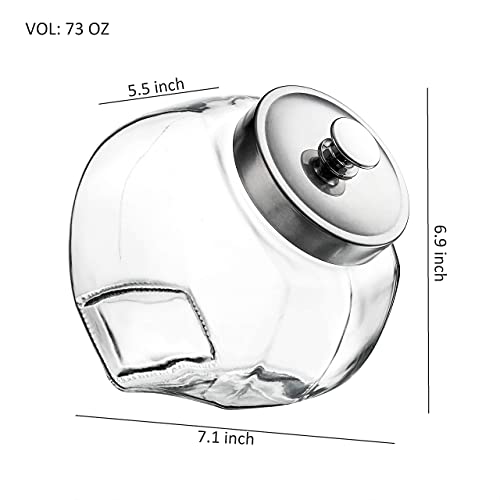 Hyperspace Glass Penny Jar, Candy Jar, Cookie Jar, Kitchen Canister, Set of 2 (73OZ)