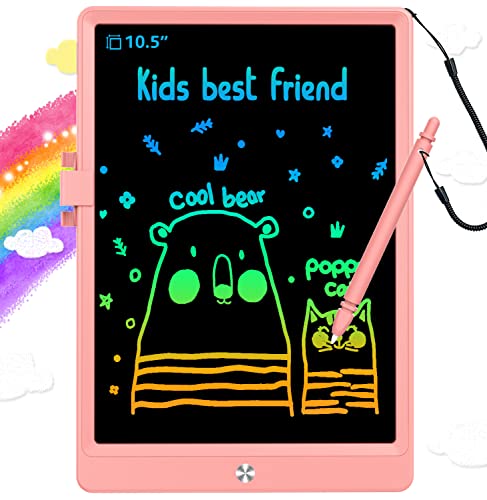 LCD Writing Tablet Doodle Board,10.5 inch Colorful Electronic Drawing Pads,Travel Gifts for Kids Ages 3 4 5 6 7 8 Year Old Girls Boys (Pink)