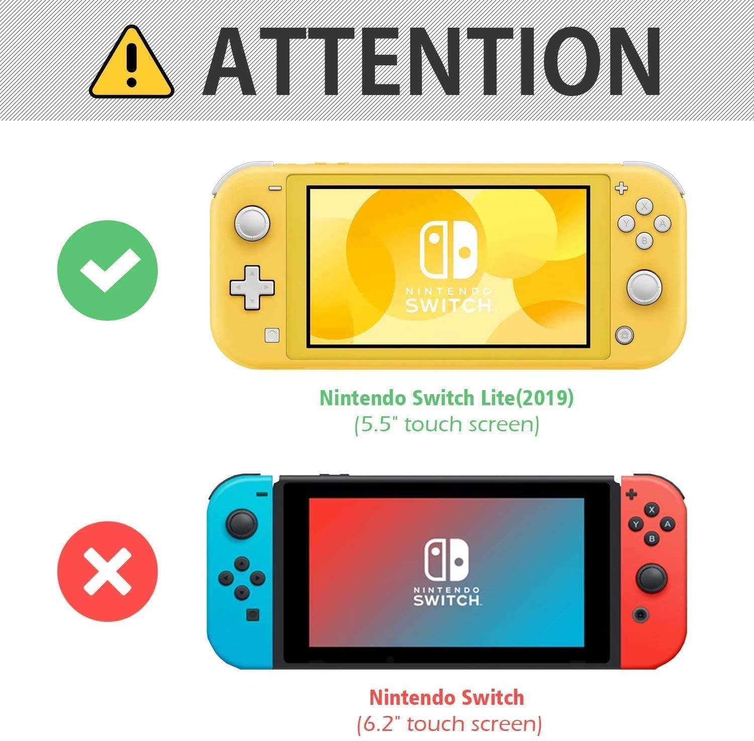 Case for Nintendo Switch Lite 2019, Cartoon Fashion Cute Design Skin Anti-Collision Non-Slip Shockproof Protective Case IMD Slim Cover Case with Tempered Glass Screen Protector
