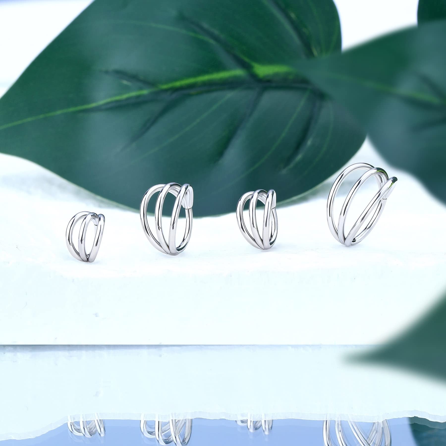 COCHARM 16 Gauge Lip Ring 10MM Conch Hoop Earring 316L Stainless Steel Hoop Nose Ring Hypoallergenic