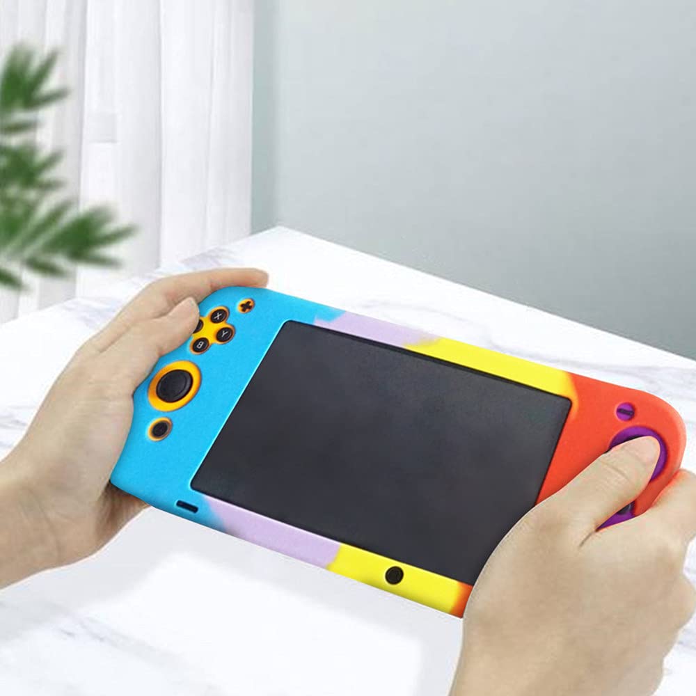 Case for Nintendo Switch - Vicbuy Soft Silicone Full Body Protective Case Cover for Switch Games, [Anti-Slip] [Shock Proof] [Anti-Scratch] Grip Cover - Cases for Switch Controllers (Colorful Bubble)